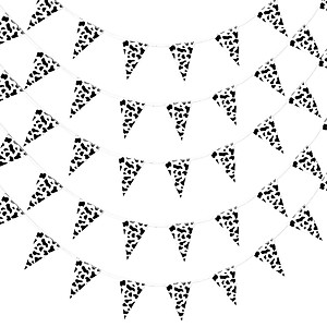 32.8 ft Cow Pennant Banners Cow Banner Cow Pattern Pennant Banner Farm Birthday Party Supplies Farm Style Banner for Western Cowboy Themed Western Party Decorations