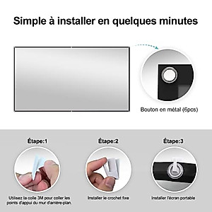 WEWATCH Light Rejecting Projector Screen, 120 inch Optical Layer Material Silver Gray Projection Movies Screen 16:9 HD Foldable Anti-Crease Portable for Home Theater Outdoor Indoor