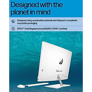 HP Pavilion 23.8 inch All-in-One Desktop PC, Intel Core i7-12700T Processor, Intel UHD Graphics 770, 16 GB Memory RAM, 1 TB 7200RPM SATA Hard Drive, Windows 11 Home (24-ca1180, Snowflake White)
