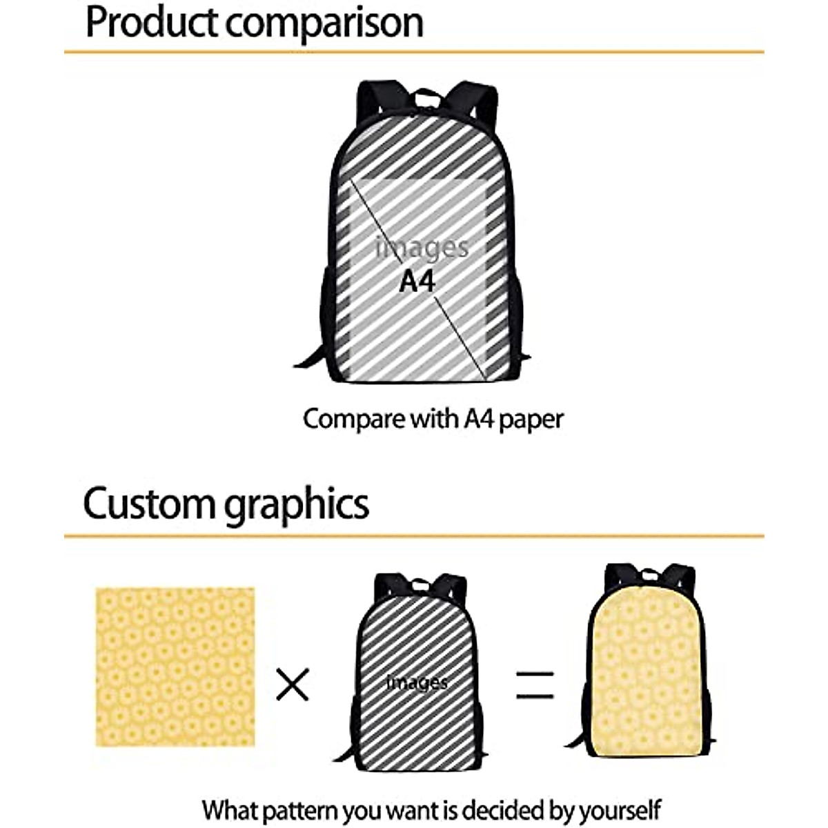 HUIACONG Sunflower Cow Backpack Boys Girls Bookbags for Camping Travel School Bag,American Flag Daypack Childrens Back Packs Young Bagpack