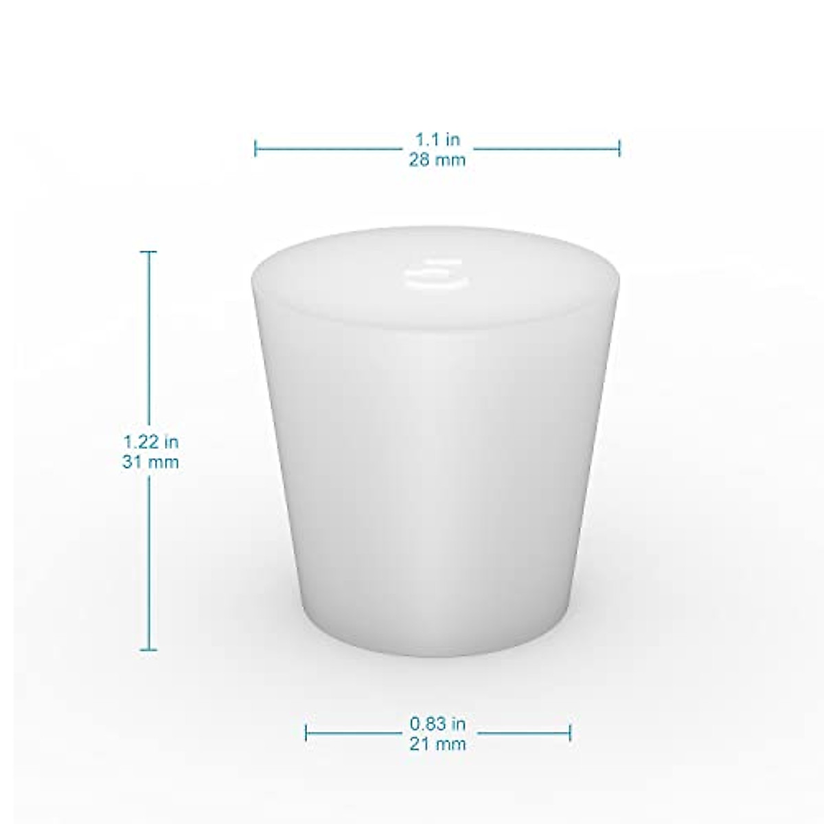 stonylab Silicon Rubber Stopper, White Tapered Lab Seal Silicon Stoppers Rubber Plugs (10-Pack, 5#)