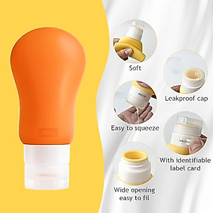 24 Pack Travel Bottles Set for Toiletries, TSA Approved Leak Proof Silicone Squeezable Containers for Toiletries, Refillable Travel Accessories for Conditioner, Shampoo, Lotion & Body Wash