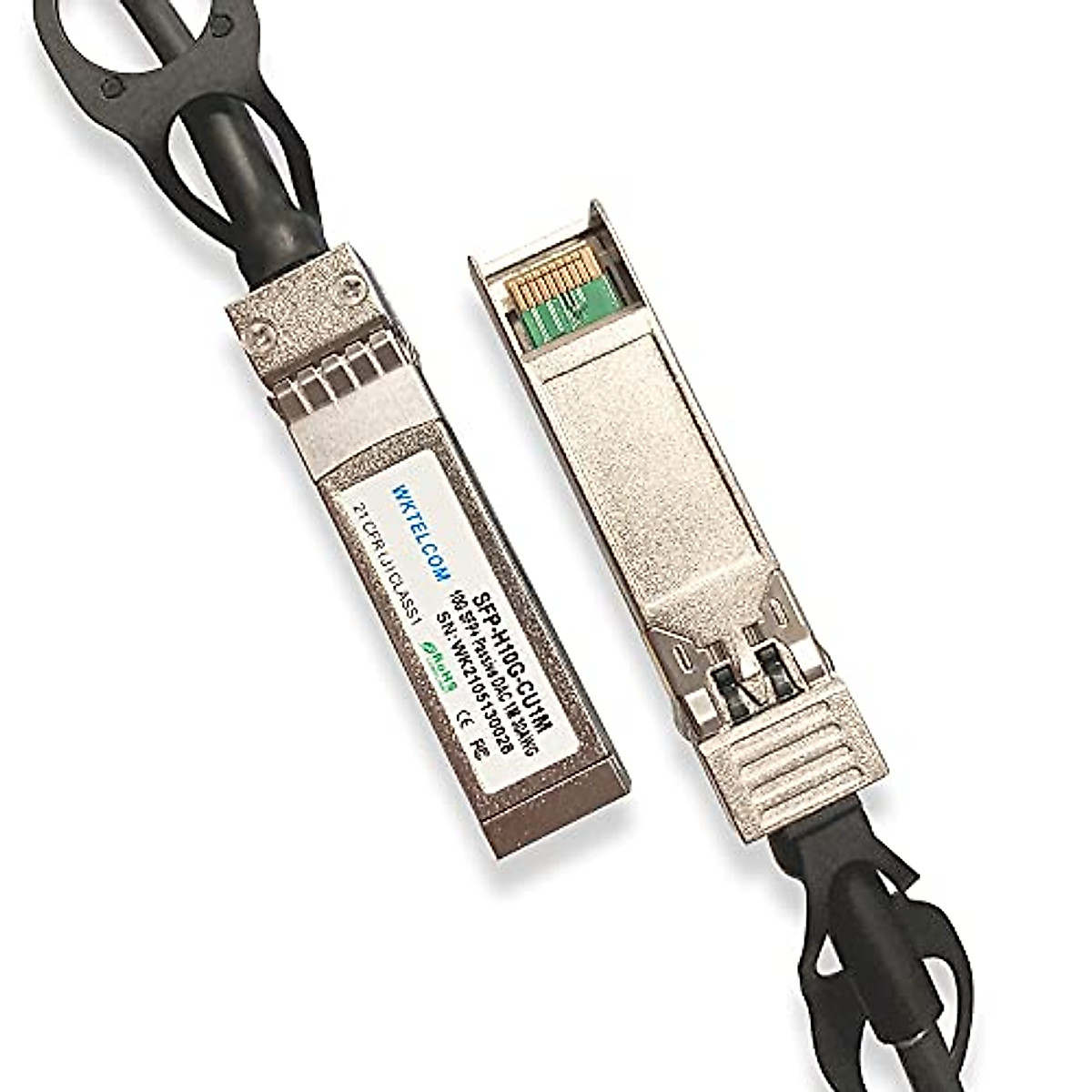 WKTELCOM DAC Cable SFP+ 10G Copper CU1M，Twinax AWG Direct Attach Copper Passive Storage Cable for Cisco SFP-H10GB-CU1M, Ubiquiti, Netgear, Mikrotik, and All Other Generic Devices (1Meter)