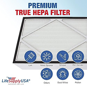 LifeSupplyUSA True HEPA Air Cleaner Filter Replacement Compatible with Hamilton Beach 04162 and 04156 TrueAir High-Efficiency Air Cleaners