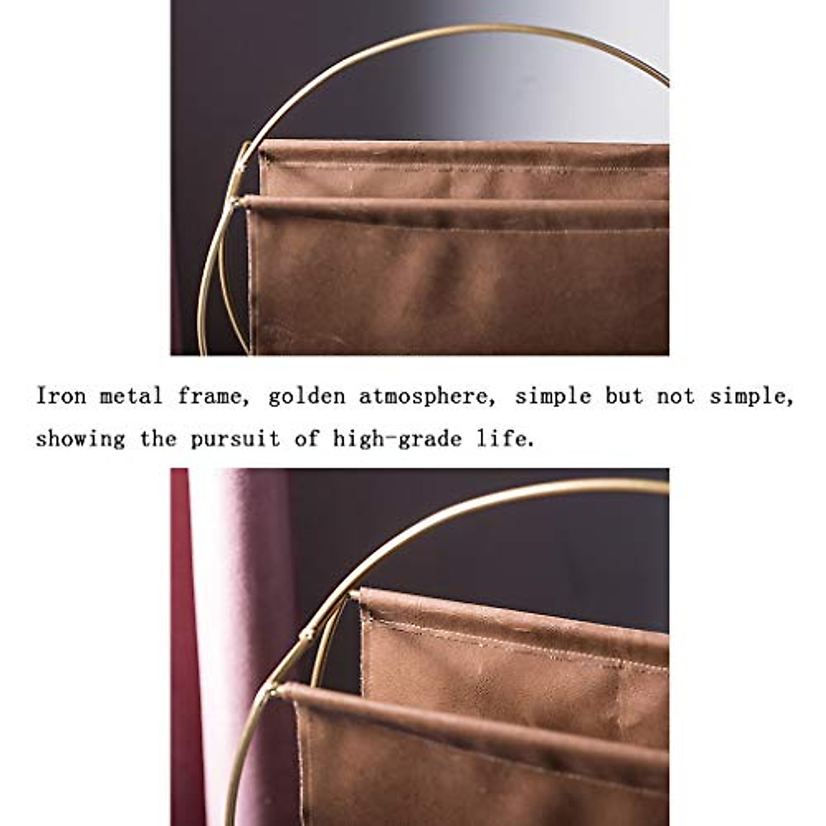 Magazine Newspaper Baskets Magazine Rack Newspaper Magazine Storage Rack Simple Iron Art Simple Bookshelf Creative Book Living Room Magazine Rack (Color : Brown, Size : 464012cm)