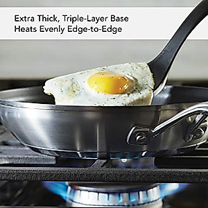 KitchenAid 3-Ply Base Brushed Stainless Steel Nonstick Fry Pan/Skillet, 9.5 Inch