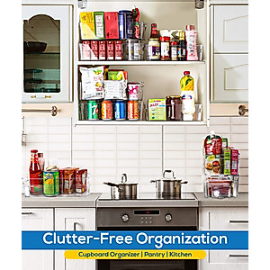 Utopia Home Pantry Organizer - Set of 10 Refrigerator Organizer Bins - Fridge Organizer for Freezers, Kitchen Countertops and Cabinets - BPA Free (Clear)