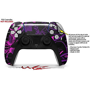WraptorSkinz Skin Wrap compatible with Sony PS5 DualSense Controller Twisted Garden Purple and Hot Pink (CONTROLLER NOT INCLUDED)