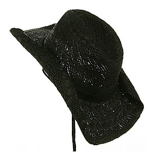 MG Ladies Toyo Straw Cowboy Hat Black