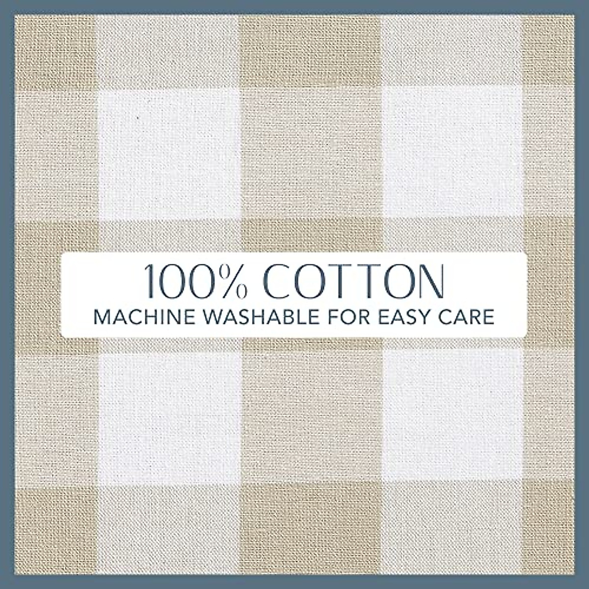 Elrene Home Fashions unisex adult Onesize Buffalo Check Apron with Pocket, Tan/White, 28 x33 Apron US