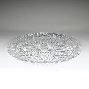 Clear Round Cake Platter - 13" | 1 Plastic Serving Platter and Tray for Party Catering, Perfect Large Disposable Serving Tray for Appetizer, Cake, & Party Food Display