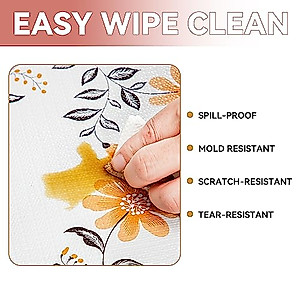 RAY STAR Shelf Liner, Non Adhesive Bue Daisy Floral Cabinet Liner for Pantry Drawer Vanity, Strong Grip Non Slip Waterproof, Shelf Liners for Kitchen Cabinets