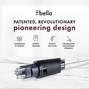 TRIbella Air Speed Wine Aerator, Drip-Free, Artisan Wine Pourer with Polycarbonate Base and Acrylic Spouts, Wine Accessories for Refined Flavor and Aroma, Wine Gifts for Aficionados, Comes with a Case