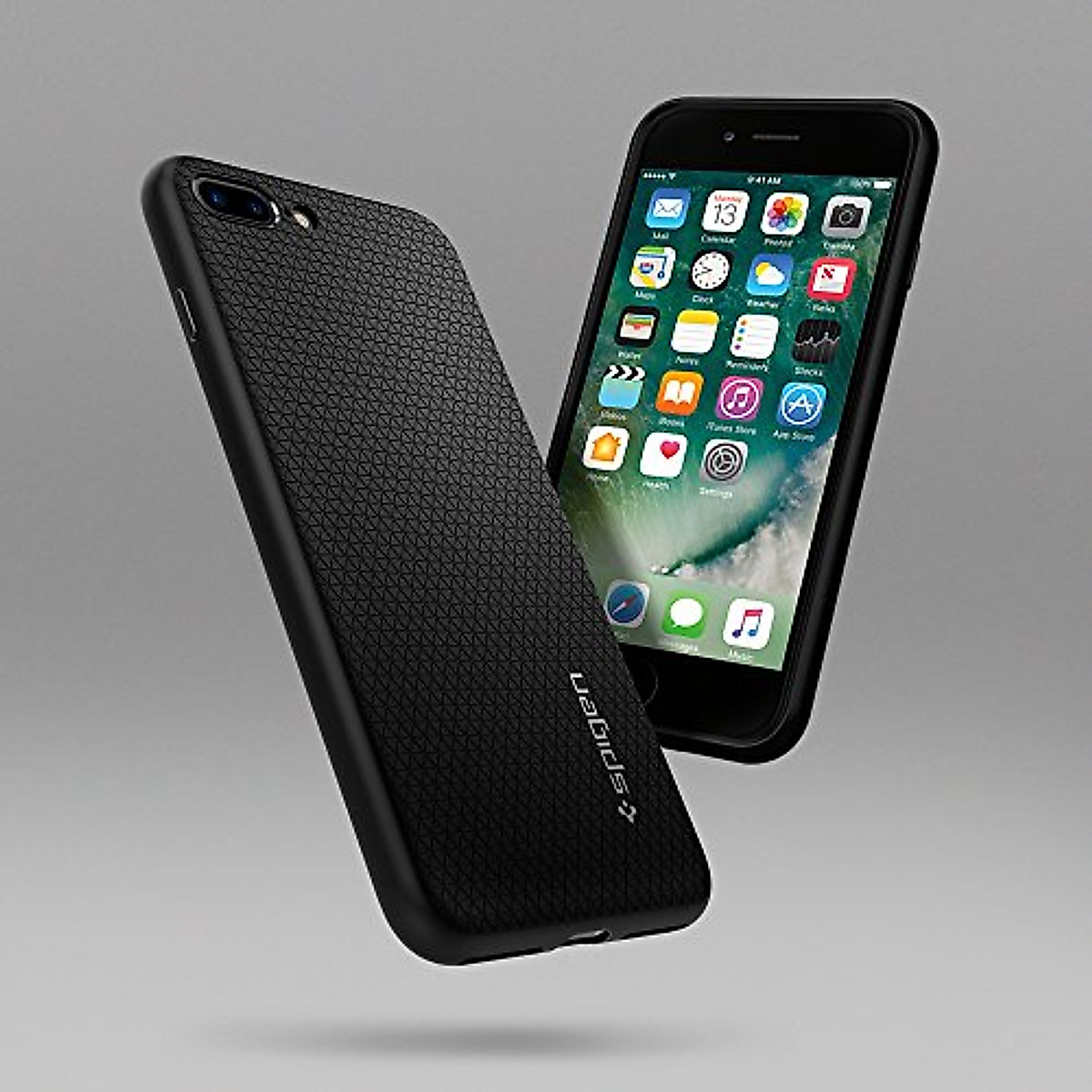 Spigen Liquid Air Armor Designed for iPhone 8 Plus Case (2017) / Designed for iPhone 7 Plus Case (2016) - Black