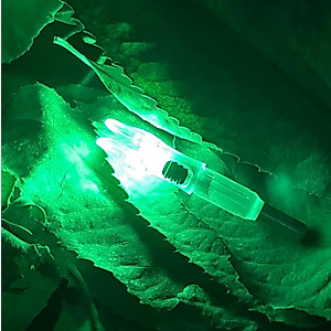 DEEPOWER S Lighted Nocks for Arrows .244/6.2mm 6/12 Pack Lighted Arrow Nocks for Archery Hunting (6, Green)