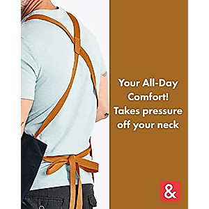 Hedley & Bennett Midnight Blue Crossback Apron - Professional Chef Apron with Pockets and Cross-Back Straps for Cooking & Grilling - Kitchen Aprons for Men & Women - 8oz 100% Cotton Twill Fabric