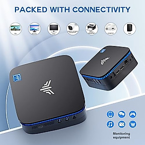 KAMRUI AK1PLUS Mini Desktop Computers, 16GB RAM 512GB ROM Mini PC with 12th Gen Alder Lake N100(up to 3.4GHz), Micro Computer Support 4K UHD/WiFi 6/LAN/BT 5.2 for School Office Home