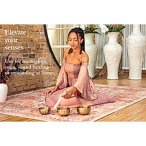 3 Piece Bronze Singing Bowl Set with Mallet, Felt Rings and Covers, Universal Series — MADE IN INDIA — For Meditation, Yoga and Sound Healing Therapy, 2-YEAR WARRANTY