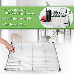 AMZABBY Wire Shelf Liner 12x197'' Clear Shelf Liner Kitchen,Cabinets,Drawer Liner, Cupboard, Under Sink, Pantry,Non-Adhesive Liner,Stain-Proof Shelf,1.2mm Thicken/Waterproof/Anti-Slip Liners