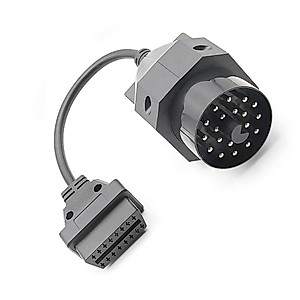 E-Car Connection 20 Pin OBD to 16 Pin OBD2 Cable Adapter Male to Female Round Diagnosis Cord for BMW E36 E46 E38 E39 E53 X5 Z3