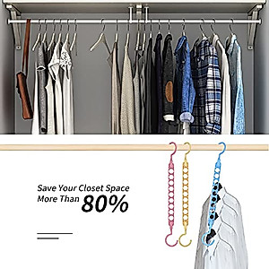 Fancy Home 6 Pack Magic Closet Organizers ,9 Hole Space Saving Clothes Hangers for Heavy Clothes, Closet Organizer Hangers for Dorm Room Essentials, Large