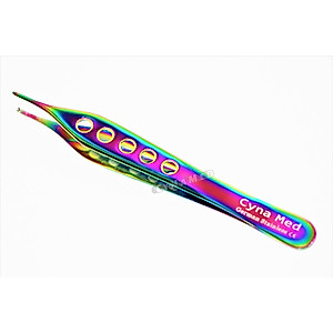 1X2 RAT TOOTHED ADSON TISSUE FORCEPS 4.75 inches 2PCS TITANIUM RAINBOW PREMIUM DISSECTING GERMAN GRADE CYNAMED