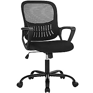 Office Chair, Desk Chair, Ergonomic Home Office Desk Chairs, Computer Gaming Chair with Comfortable Armrests, Mesh Desk Chairs with Wheels, Office Desk Chair, Mid-Back Task Chair with Lumbar Support