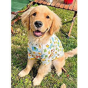 Milumia Pet Cute Cartoon Print Pajamas for Medium Large Dogs Shirts Pet Clothes Outfits Multicolor 3X-Large Plus