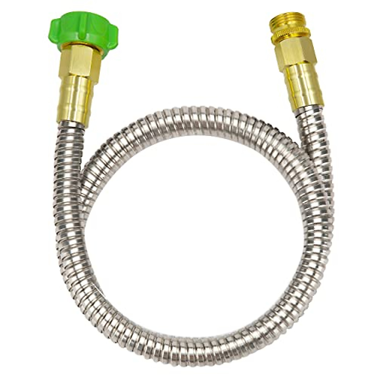 YANWOO 304 Stainless Steel 4ft Short Garden Hose with Female to Male Metal Connector, Flexible & Lightweight Water Hose, Drinking Water Safe (4ft)