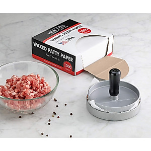 New Star Foodservice 1029048 Non-Stick Wax Patty Paper, 5.5" x 5.5", Set of 1000, Made in USA