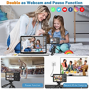 Digital Camera, Saneen 4K WiFi Kids Cameras for Photography, Compact Camera with 32GB Card, 16X Digital Zoom, 2.8" Big Screen, 2 Rechargeable Batteries, 4K 2.7K 1080P & 64MP 48MP 30MP-Black