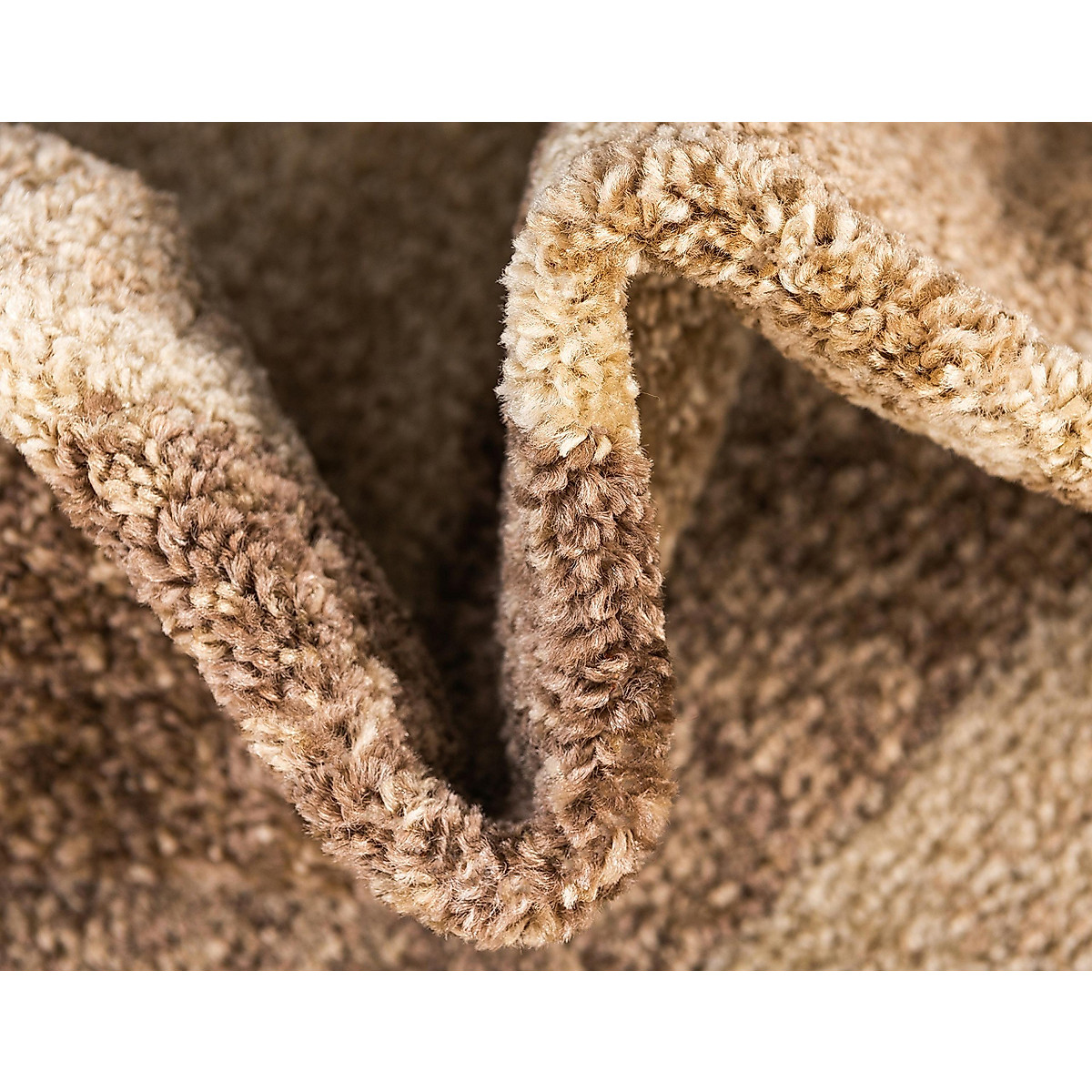 Unique Loom Autumn Collection Warm Toned Casual Striped Beige Round Rug (3' 3 x 3' 3)