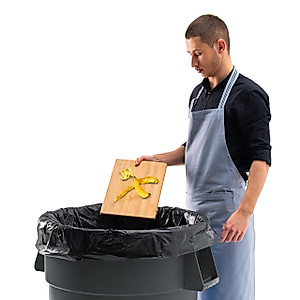 55 Gallon Trash Can With Lid And Dolly Round Ingredient Storage Containers Recycling Bin Kitchen Garbage Can Office Garbage Can Trash Barrel Plastic Barrel Yard Waste Bin Outdoor Trashcan (1, Gray)