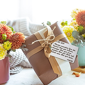 PLwelth Son Engraved Wallet Card from Mom Stainless Steel Men Boys Teen Inspirational Message Wallet Insert Card Son Gift Birthday Graduation Christmas Coming of Age Gift