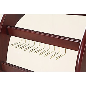 Proman Products Windsor Signature Valet Stand VL36158 with Tray, Detachable Contour Hanger, Trouser Bar, Tie Rack, 13.5" W x 16.5" D x 45" H, Dark Mahogany