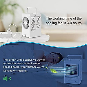Portable Air Conditioner with 3 Wind Speeds,60°&120°Auto Oscillation Evaporative Portable Air Conditioner Fan,Quite Personal Air Cooler Humidifier for Home Office Outdoor,White