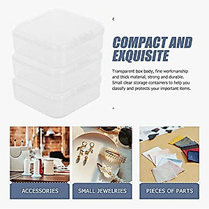 COHEALI Small Containers Craft Storage Jewelry Display Box 6pcs Plastic Clear Beads Storage Containers Square Sewing Box Parts Boxes Clear Organizer Box Small Plastic Containers