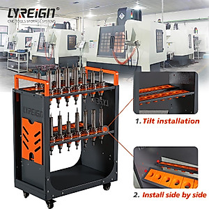CAT50 Cart-20 Cap CNC Tool Cart，2023 New Model CNC Tool Transfer Cart， CNC Rolling Carts with Wheels， CNC Tools Holders, CNC Tools for CNC Cart, Cat 40 Tool Holder for Storehouse/Factory/Garage