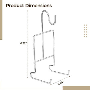 Homaisson Cup and Saucer Display Stand, 8 Pcs Tea Cup and Saucer Holders, Teacup Coffee Mug Organizer Rack, Golden Finish Metal Mug and Saucer Stand for Tea Coffee Cups Plates(Silver)