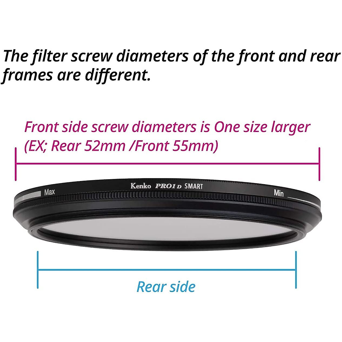Kenko ND Filter PRO1D Smart Variable NDX3-450 Filter 82mm, for reducing The Amount of Light, Stepless Concentration Adjustment