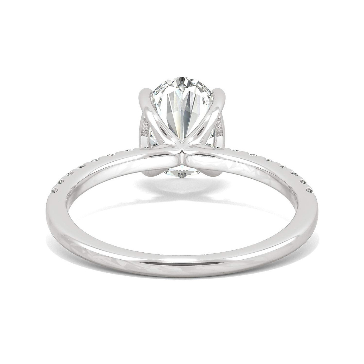 14K White Gold Moissanite by Charles & Colvard 9x7mm Oval Engagement Ring-size 5.5 2.34cttw DEW