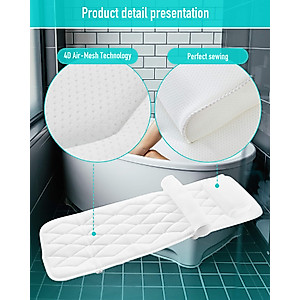 Bath Pillow,Bath Pillows for Tub Neck and Back Support, Bathtub Pillows for Head and Neck, Bathtub Pillow, Bath Accessories for Tub Women, Hot Tub Accessories for Adults, Tub Pillow