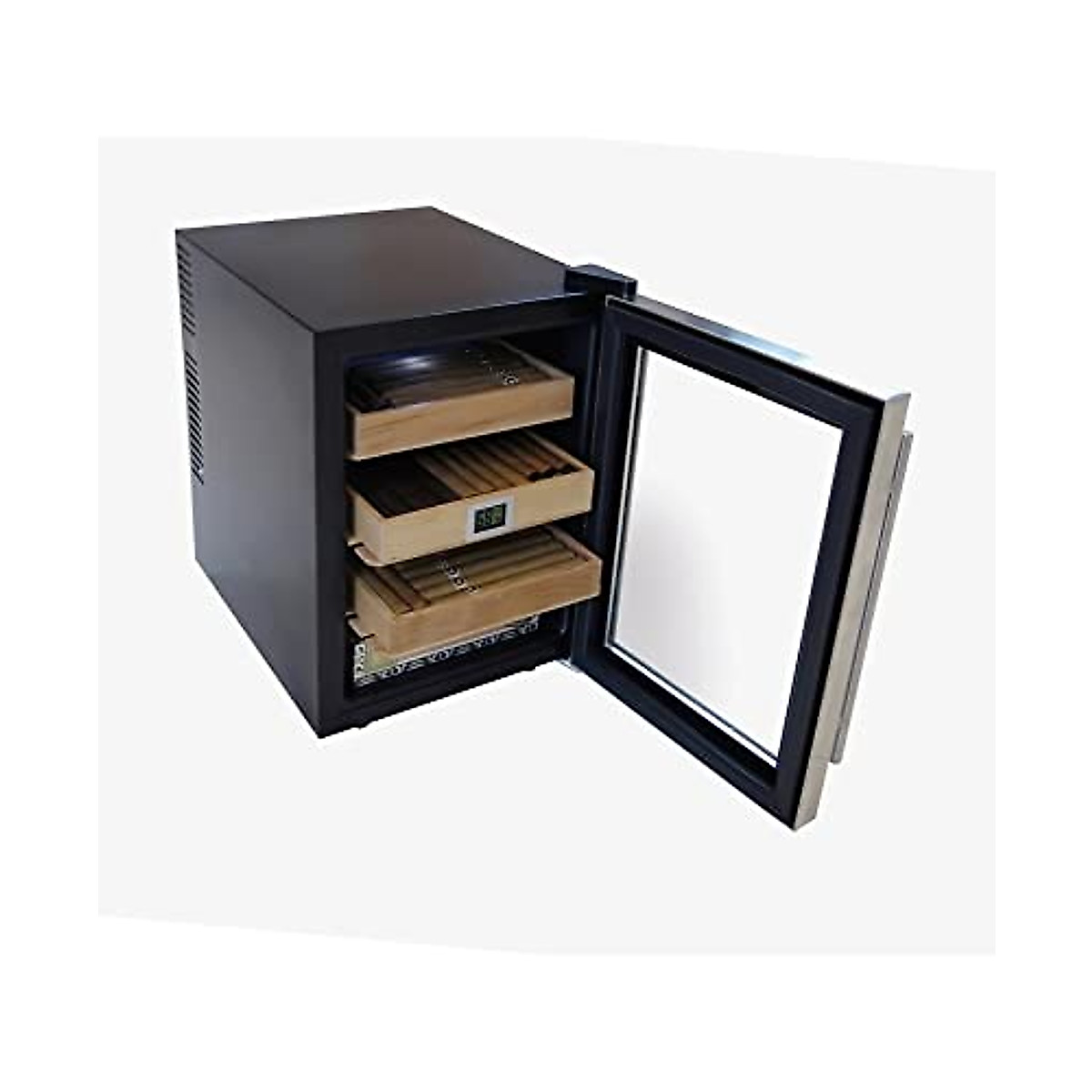 Prestige Import Group Clevelander Thermoelectric Cooler Humidor - Up to 250 Capacity - Color: Black w/Stainless Steel Door