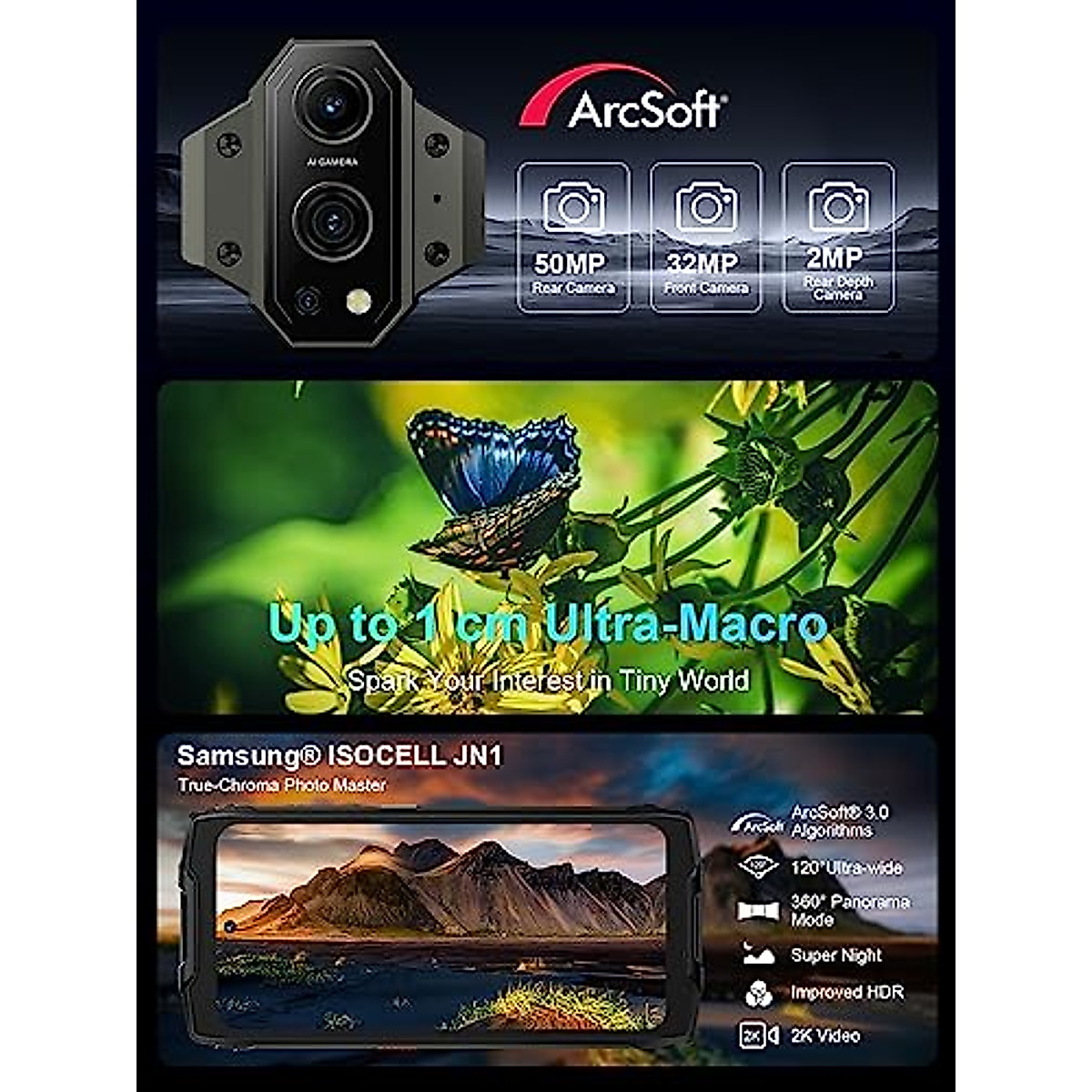 Blackview Rugged Smartphone(2023), BV9300 Laser Rangefinder Version, 21GB+256GB/1TB,15080mAh Battery/33W, Waterproof Phone, 6.7" FHD+ 120Hz, 50MP+32MP, Android 12 Rugged Cell Phone, FPR/FACE ID/NFC