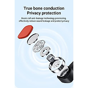 OCTANDRA Go Bone Conduction Open-Ear Bluetooth Sport Headphones with Mic & Built-in 16GB Memory IP68 Waterproof Wireless Earphones for Swimming Running Cycling Fitness & Workouts (X12) (Black & Red)