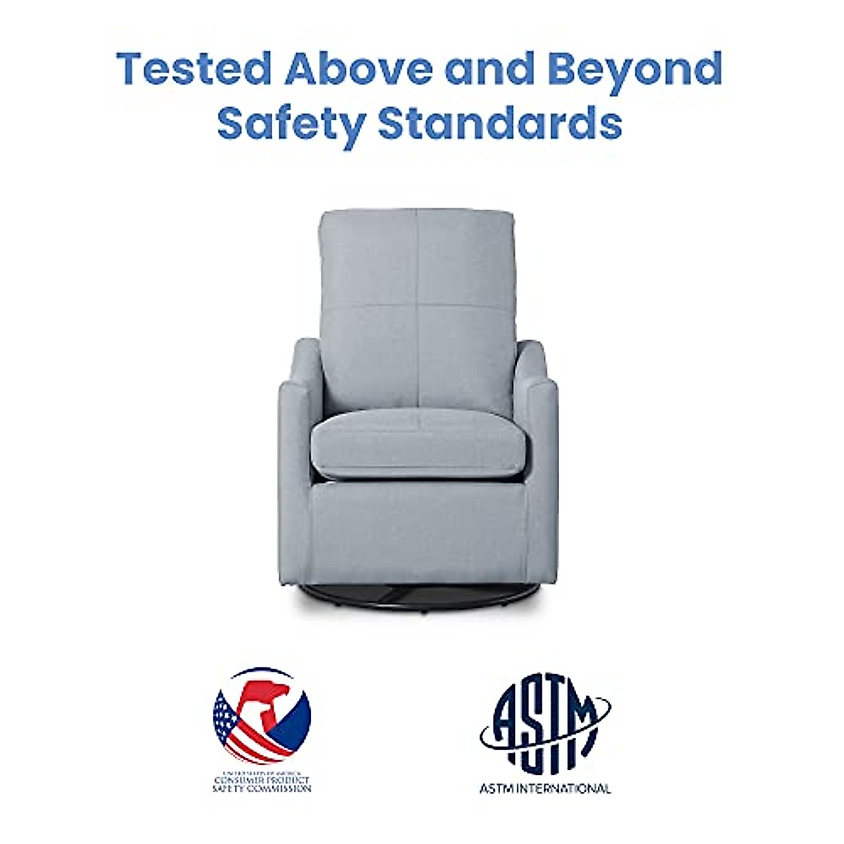 Delta Children Kenwood Glider Swivel Rocker Chair, Light Blue