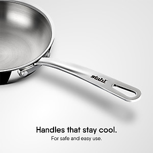 Stahl Artisan Triply Stainless Steel Fry Pan, Induction & Gas Stove Compatible Frying Pan, Omelette Pan, Egg Pan, 0.6 L, 16 cm