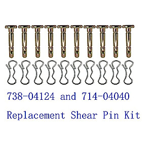 12 pcs 738-04124A and 714-04040 Shear Pins and Cotter Pins for Cub Cadet MTD Troy Bilt Snowblowers