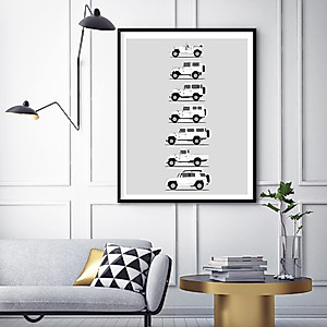 Idea Network History of Toyota FJ Cruiser Print Wall Art Handmade Decor of the BJ, FJ25, FJ40, FJ43, FJ45 Generations History Evolution (8x10" Print (Unframed), Satin Paper)