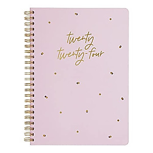 Letts Celebrate Weekly/Monthly Planner, 12 Months, January to December, 2024, Gold Twin-Wire Binding, A5 Size, 8.25" x 5.875", Multilingual, Rose (C082185-24)